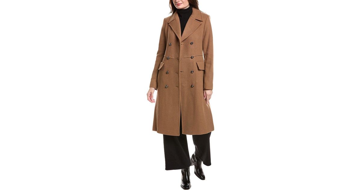 Kenneth Cole New York Chevron Textured Wool-Blend Military Coat in ...