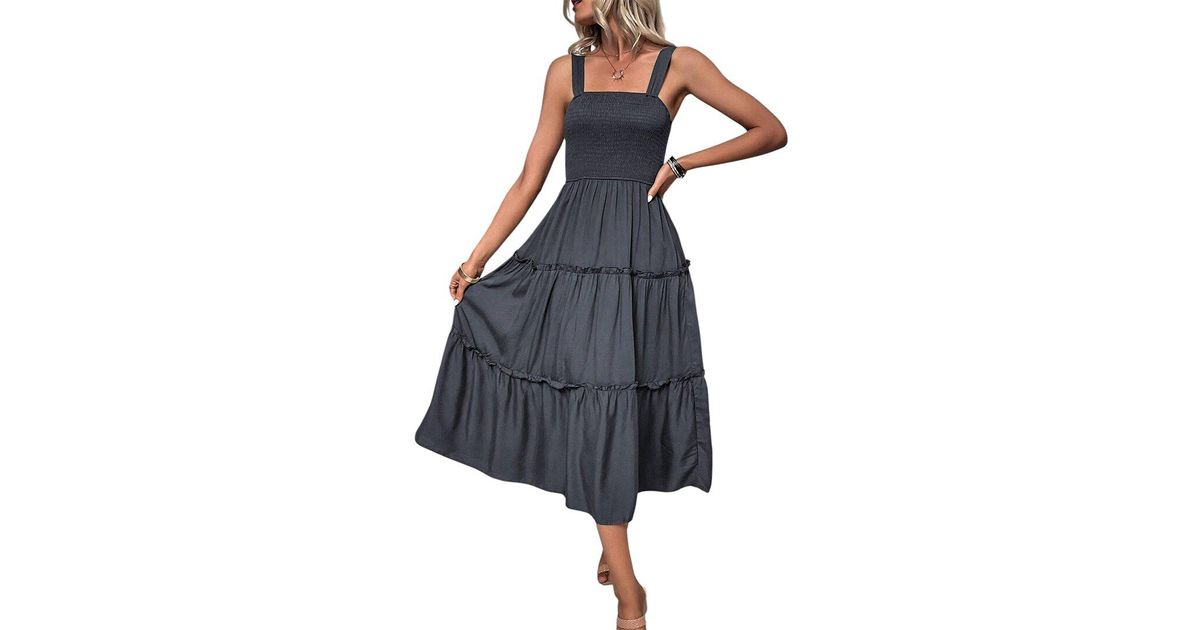 Kayla Paris Midi Dress in Blue | Lyst