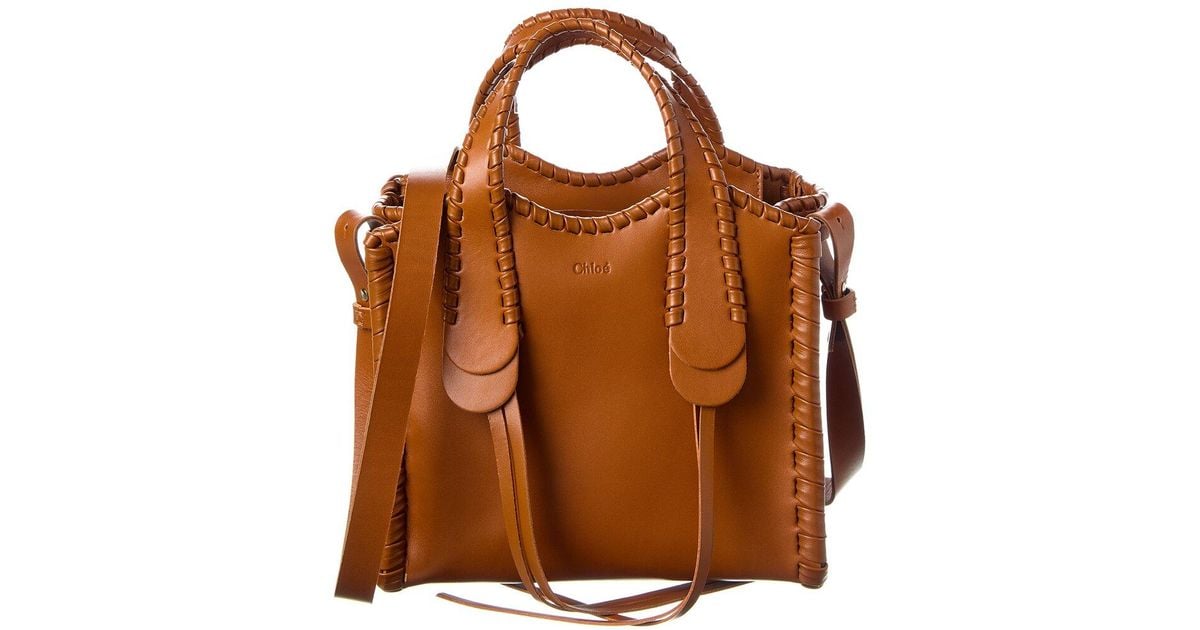 Chloé Mony Small Leather Tote in Brown | Lyst UK