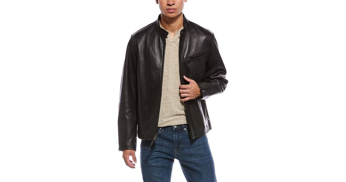 Robert Graham Lamb Leather Jacket in Black for Men | Lyst UK