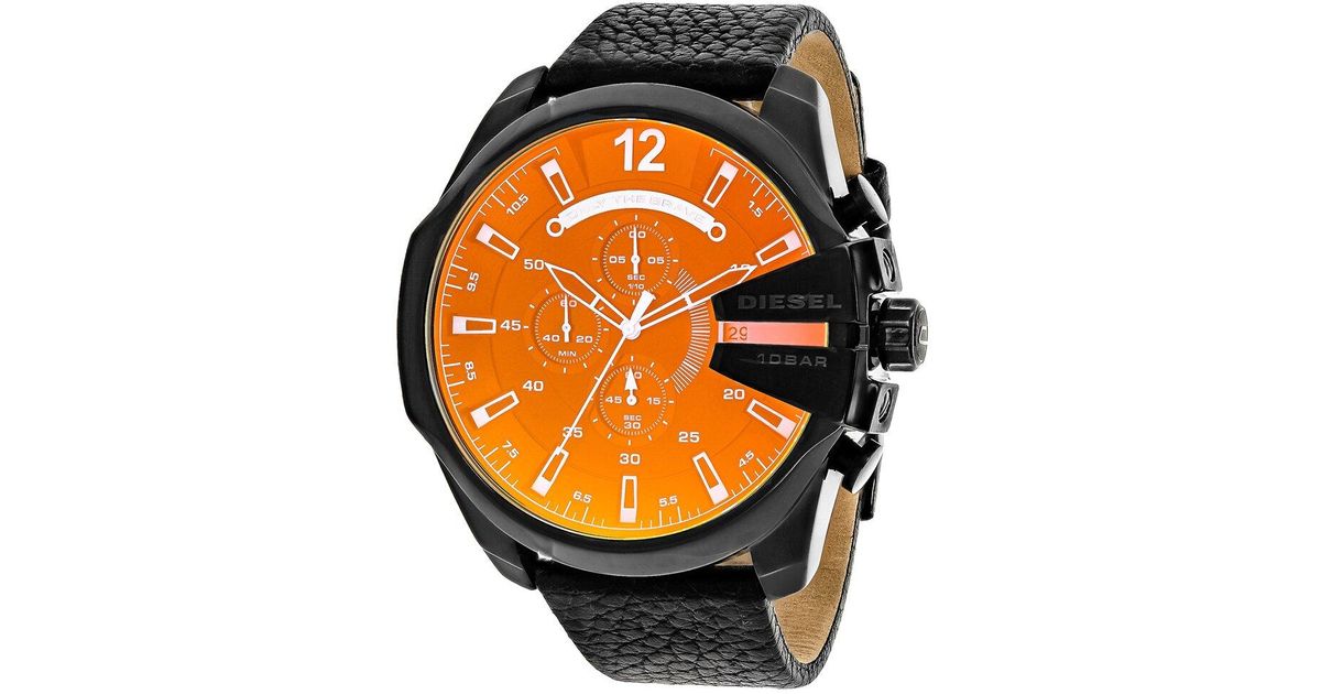 DIESEL Mega Chief Watch in Orange for Men | Lyst