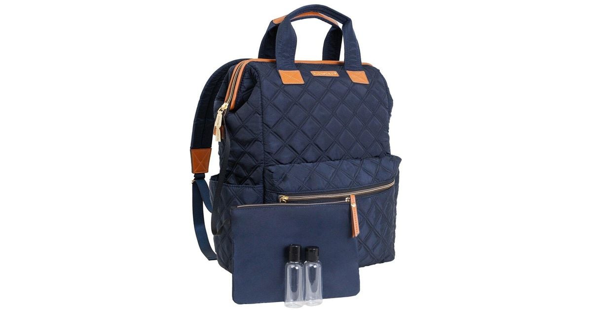 Joan & David Diamond Quilted Nylon Workbook Backpack in Blue | Lyst