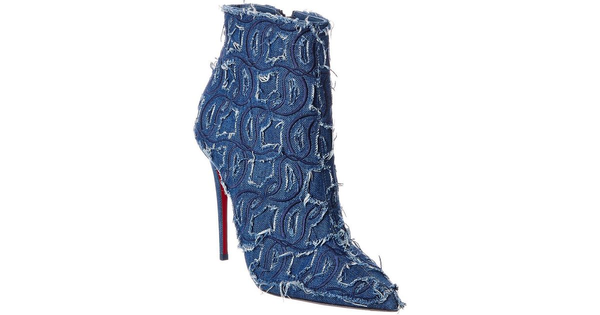 Christian Louboutin So Kate 100 Denim Boot in Blue | Lyst