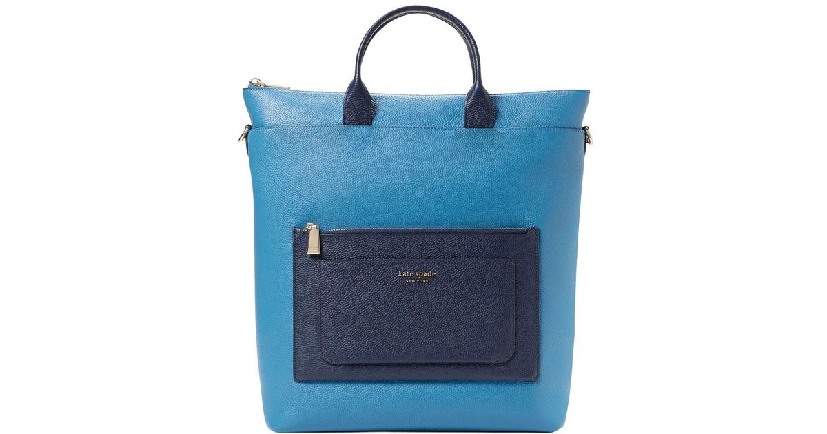 Kate Spade Walker Colorblocked Convertible Leather Backpack in Blue | Lyst