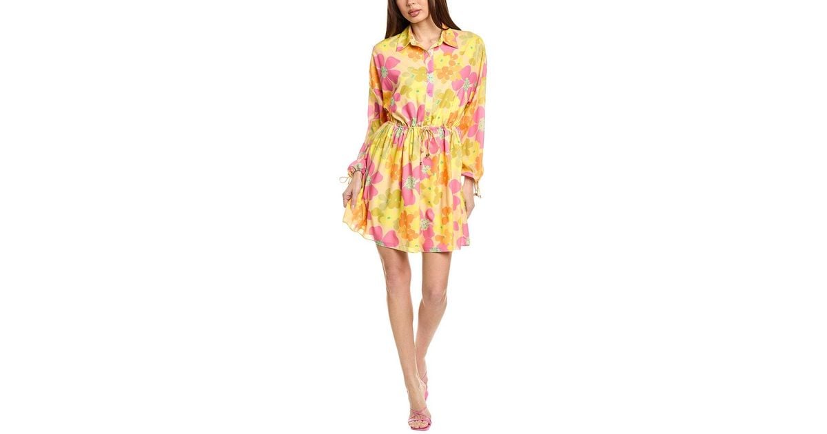 FLORA BEA NYC Sianna Mini Dress in Yellow | Lyst