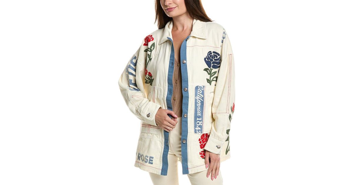 Free People We The Free Field Of Roses Jacket in Blue | Lyst UK