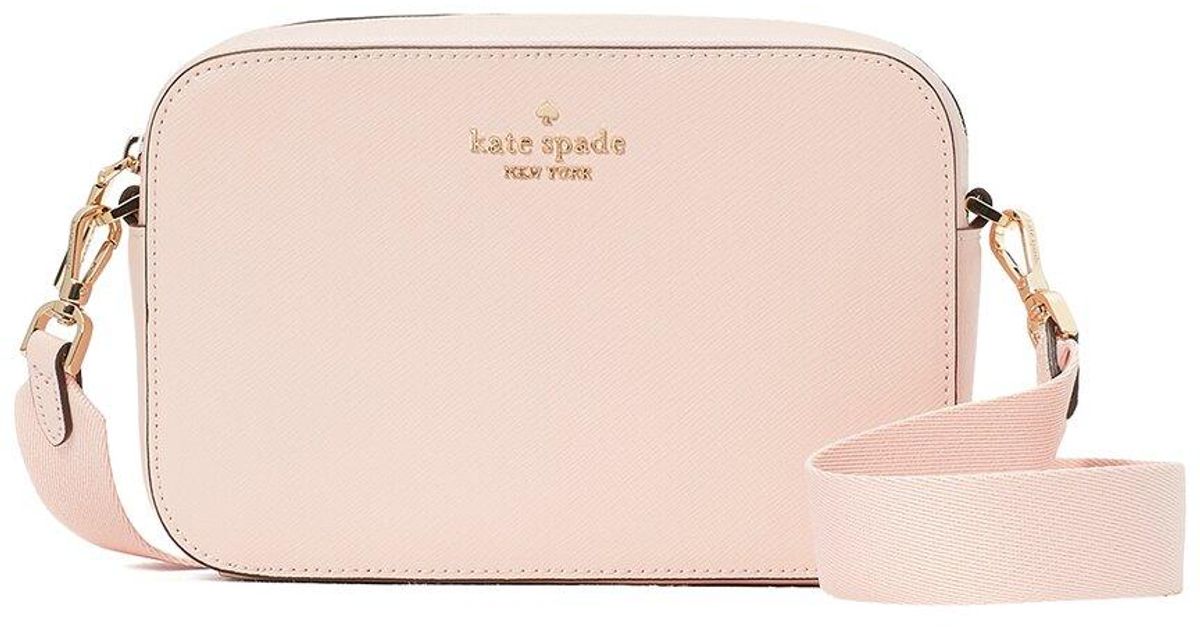 Kate Spade Madison Saffiano Leather Mini Camera Bag in Pink | Lyst UK