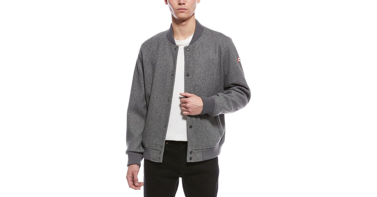 HUNTER Finnley Bomber Jacket in Gray for Men | Lyst