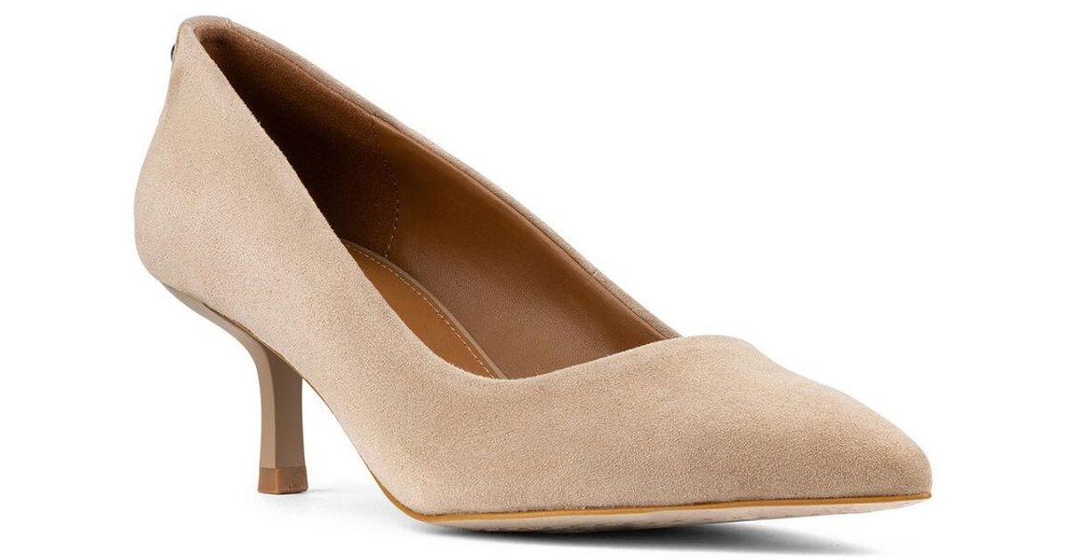 Donald J Pliner Calibra Suede Pump in Natural | Lyst