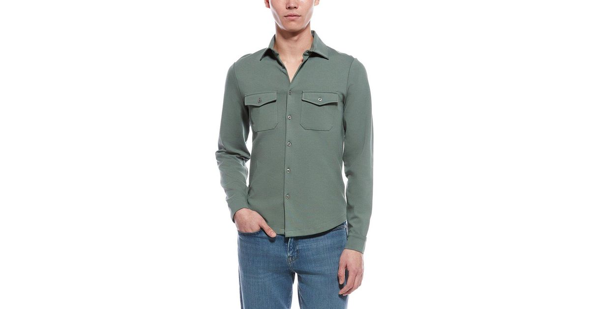 Reiss Jackson Heavy Jersey Shirt in Green for Men | Lyst UK