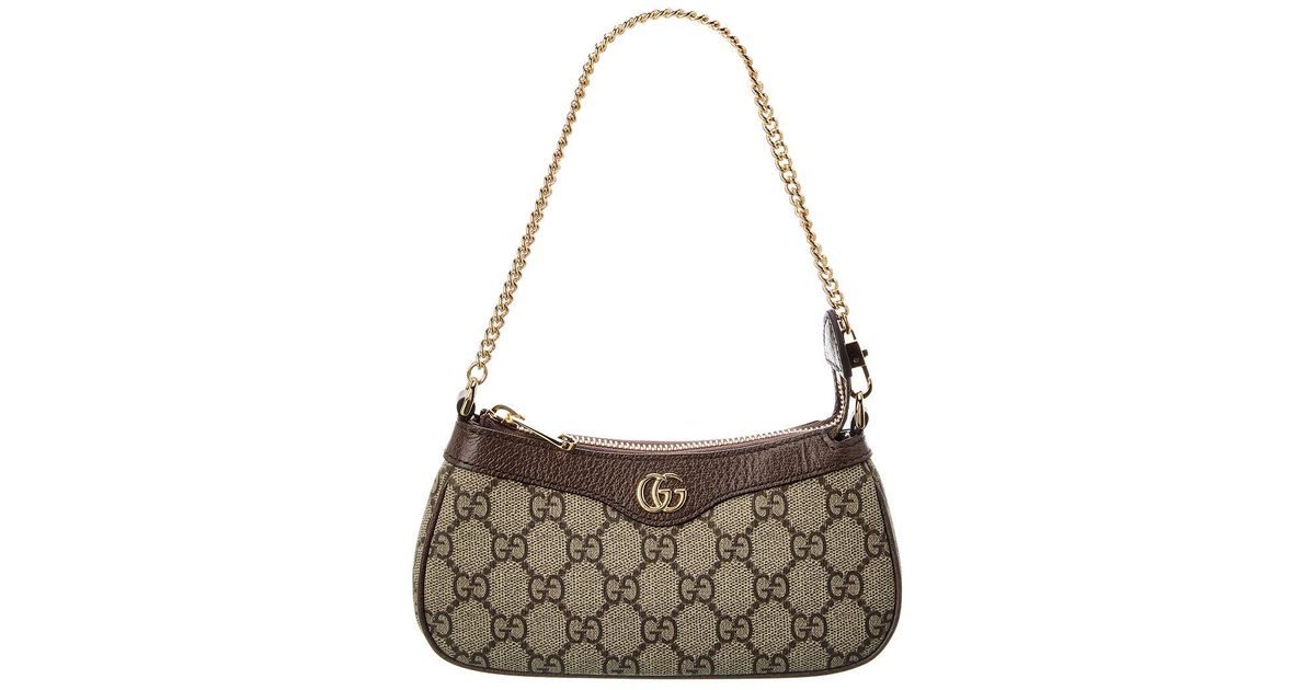 Gucci Ophidia Mini Gg Supreme Canvas & Leather Shoulder Bag in Metallic ...