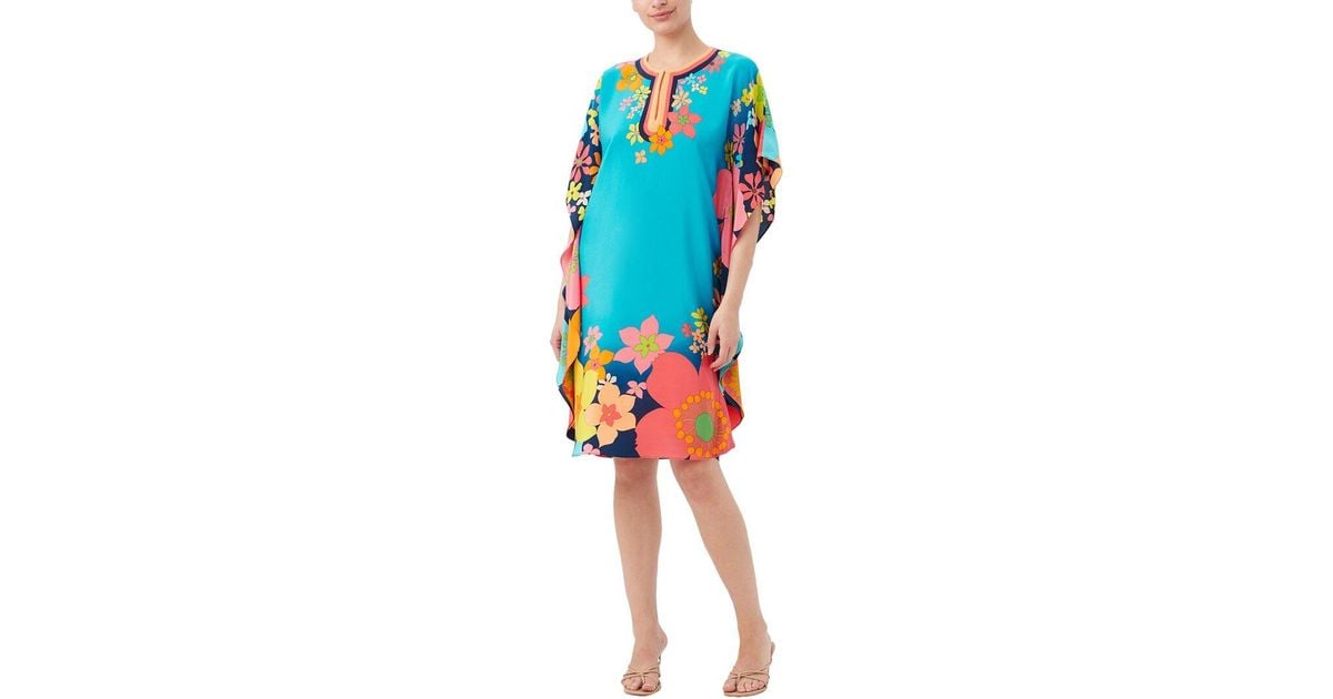 Trina Turk Global 3 Silk Dress in Blue | Lyst