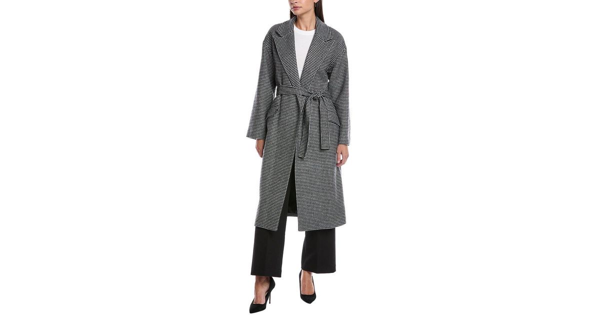 Theory Wool-Blend Robe Coat in Gray | Lyst