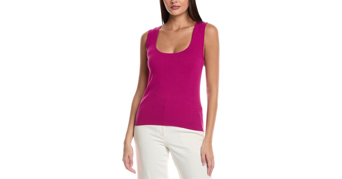 St. John Stretch Knit Shell in Purple | Lyst UK