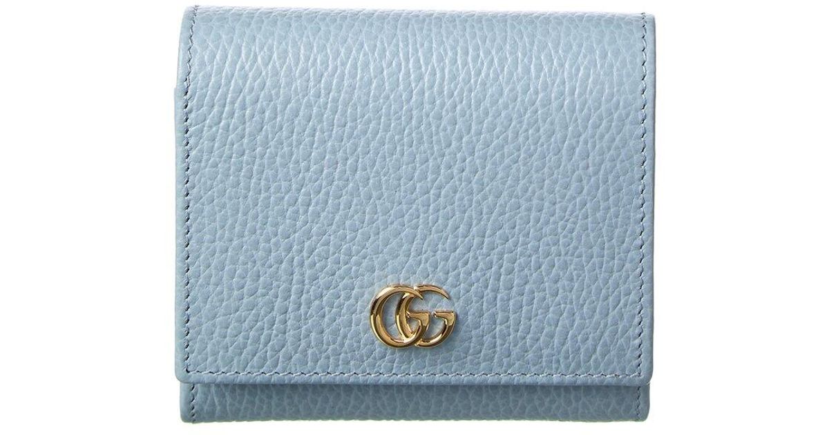 Gucci Gg Marmont Leather Coin Purse in Blue | Lyst UK