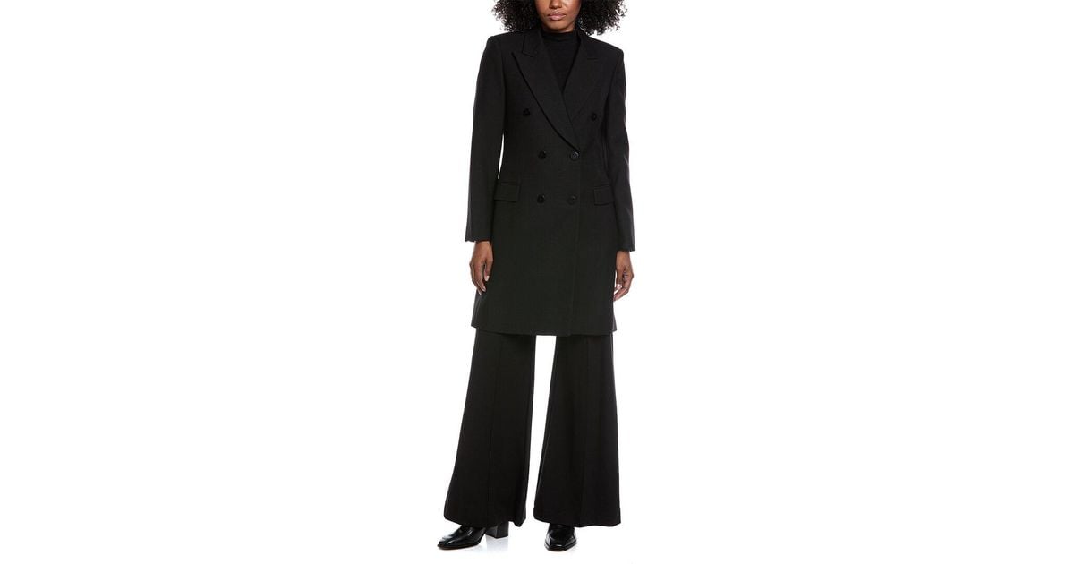 Theory Bonded Wool Coat in Black | Lyst UK