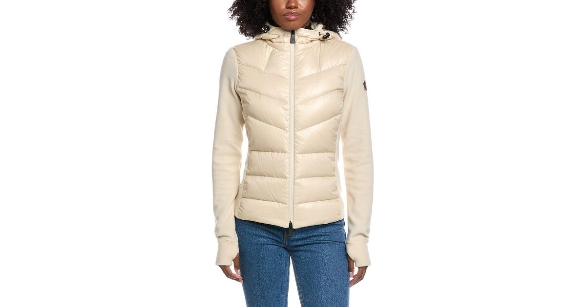 Moncler Fleece Puffer Front Down Jacket in Blue | Lyst UK