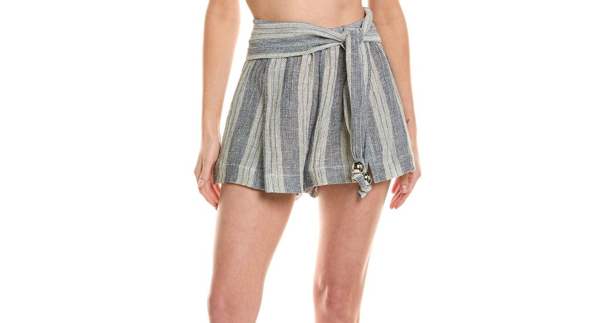 Lisa Marie Fernandez Farrah Linen-Blend Short in Grey | Lyst UK