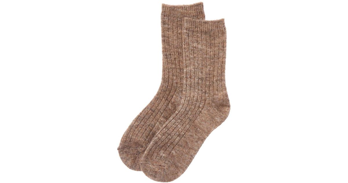 High Heel Jungle Flecked Flush Knit Wool-Blend Socks in Brown | Lyst UK