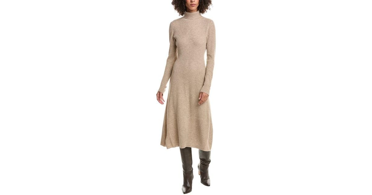 10 Crosby Derek Lam Diana Turtleneck Wool Sweaterdress in Natural | Lyst UK
