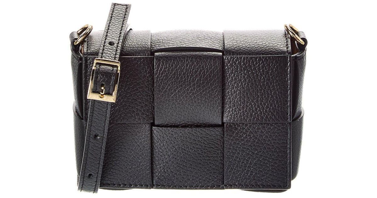 Isabella Rossetti Leah Hand-Woven Leather Crossbody in Black | Lyst UK