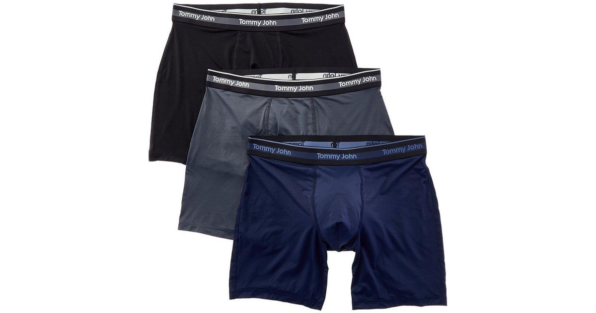 Tommy John 3Pk Comfort Micro 6 Boxer Brief in Blue for Men | Lyst UK