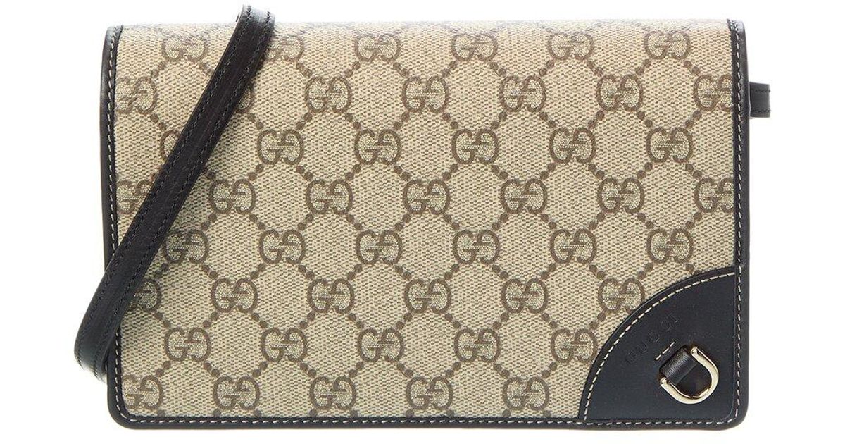 Gucci Gg Emblem Super Mini Gg Supreme Canvas & Leather Shoulder Bag in ...