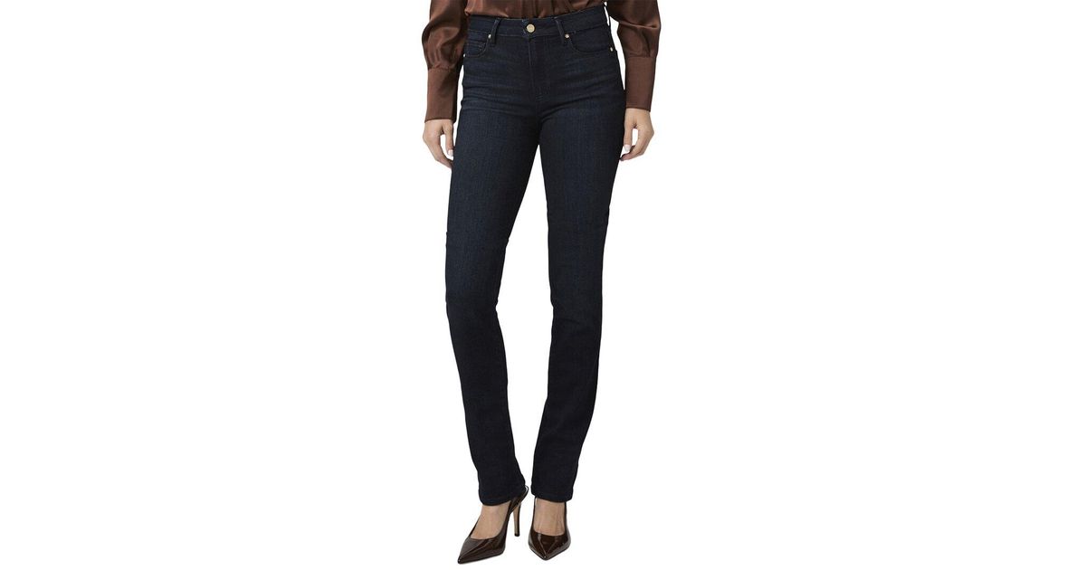 PAIGE Hoxton Straight High Rise Straight Leg Jean in Blue | Lyst UK