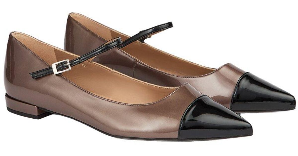 LK Bennett Monty Metallic Leather Flat in Brown | Lyst