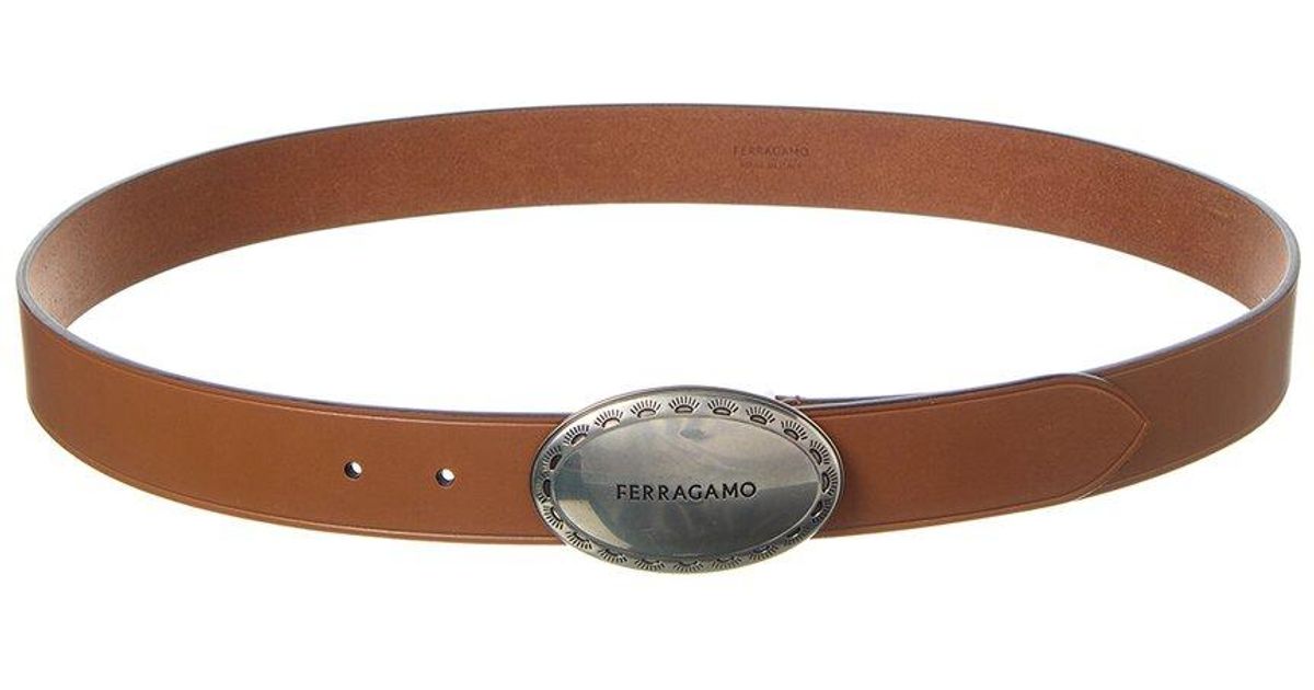 Ferragamo Ferragamo Leather Belt in Brown for Men | Lyst UK