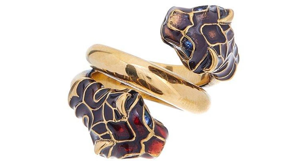 Gucci Feline Crystal Ring in White | Lyst