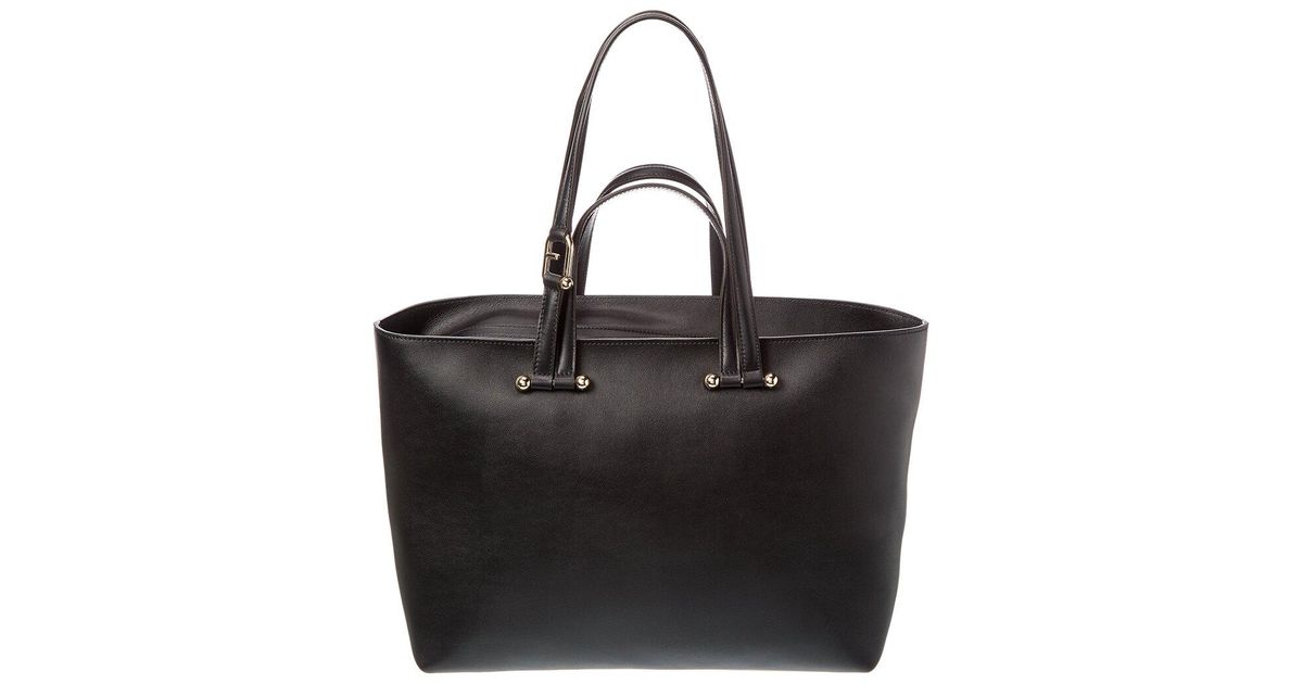Furla Duetto Large Leather Tote in Black | Lyst