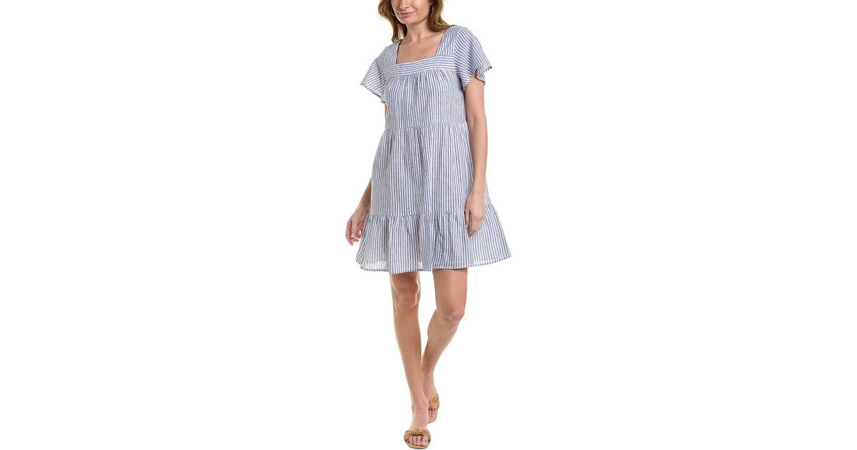 Beach Lunch Lounge Beachlunchlounge Linen Blend A Line Dress In Blue Lyst