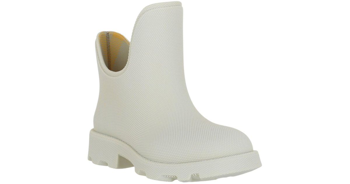 Burberry Rubber Boot in White | Lyst