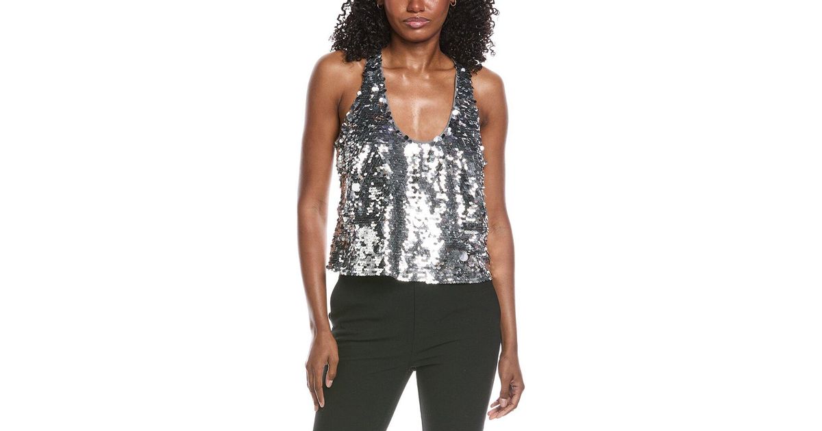 Walter Baker Destiny Sequin Top in Metallic | Lyst UK