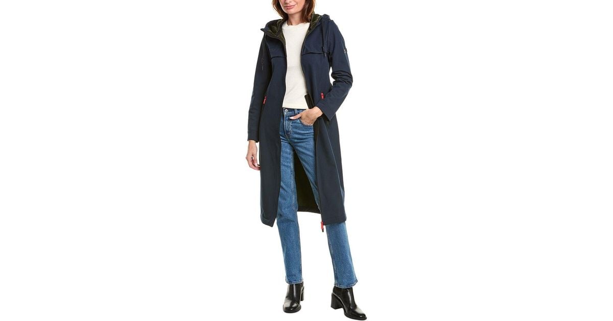 HUNTER Crown Longline Belted Velour Bonded Coat Crown Longline Belted ...