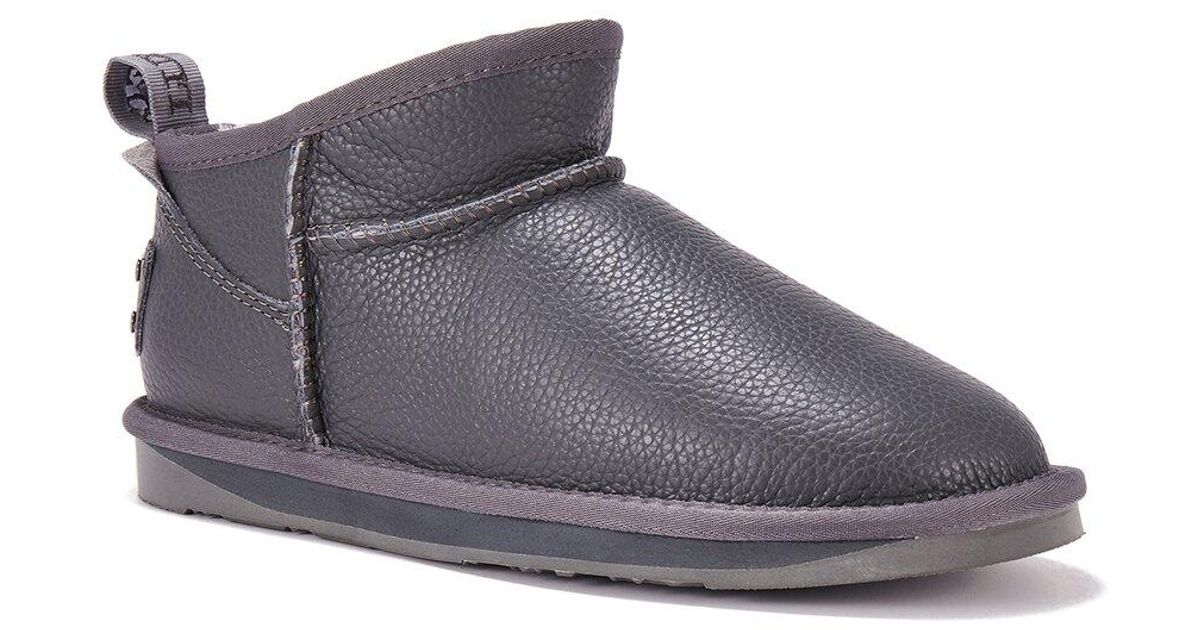 Australia Luxe Cosy Ultra Short Leather Boot in Gray | Lyst