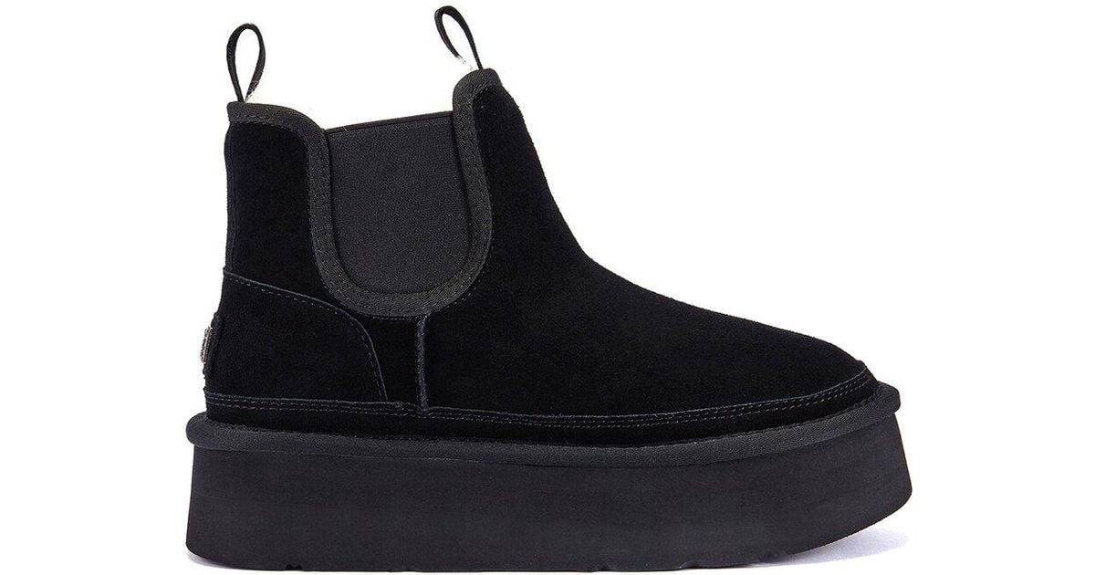 Australia Luxe Emery Platfoam Suede Boot in Black | Lyst UK