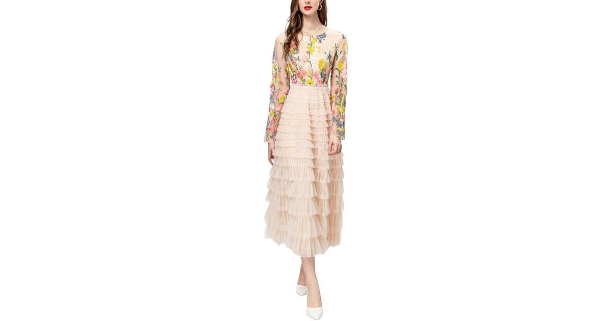 Adele Berto Maxi Dress in Natural | Lyst UK