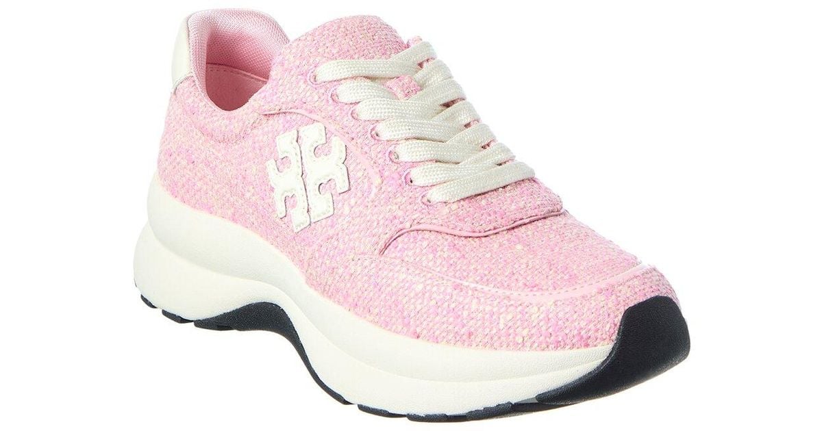 Tory Burch Kick Tweed Sneaker in Pink | Lyst