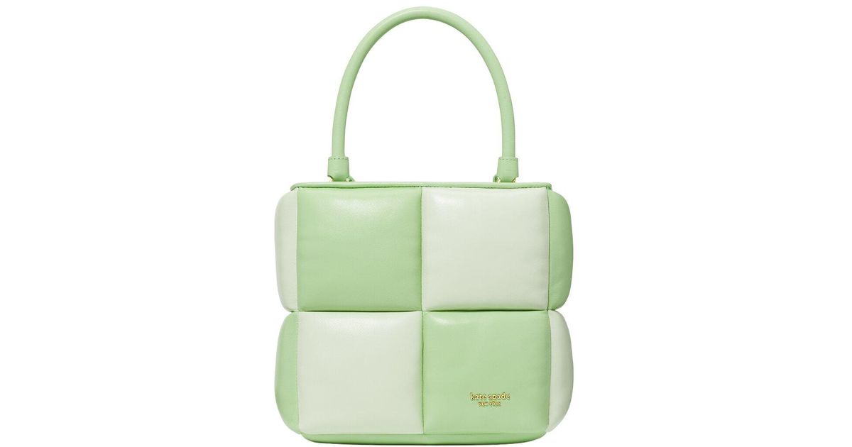 Kate Spade Boxxy Colorblocked Leather Tote in Green | Lyst