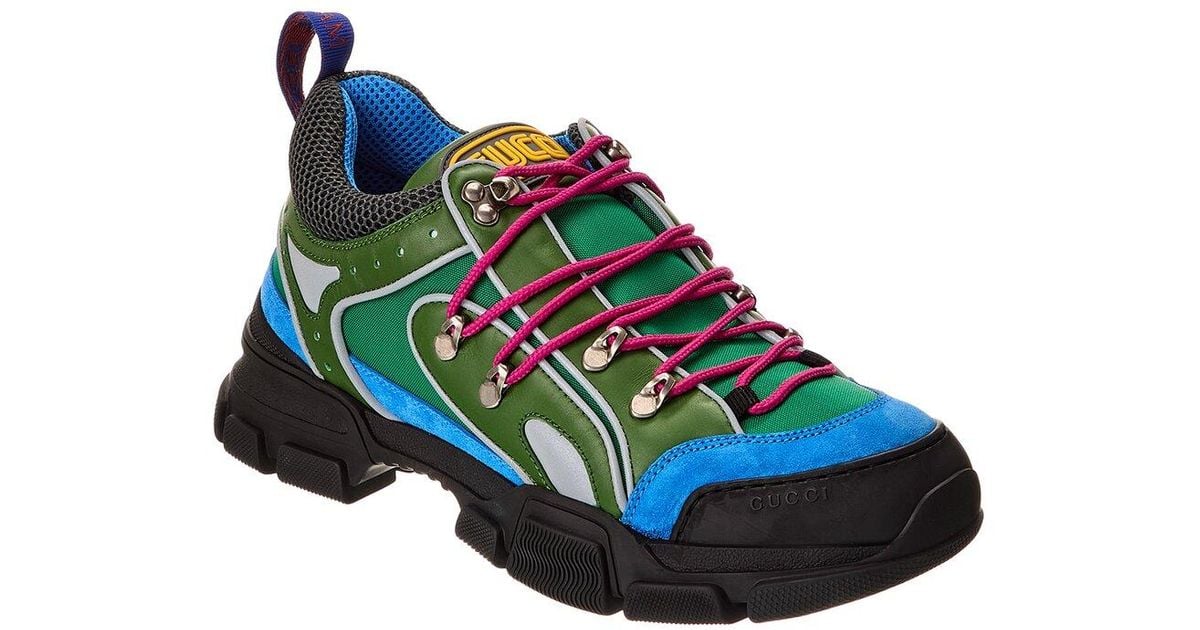 Gucci Flashtrek Canvas & Leather Sneaker in Blue for Men | Lyst