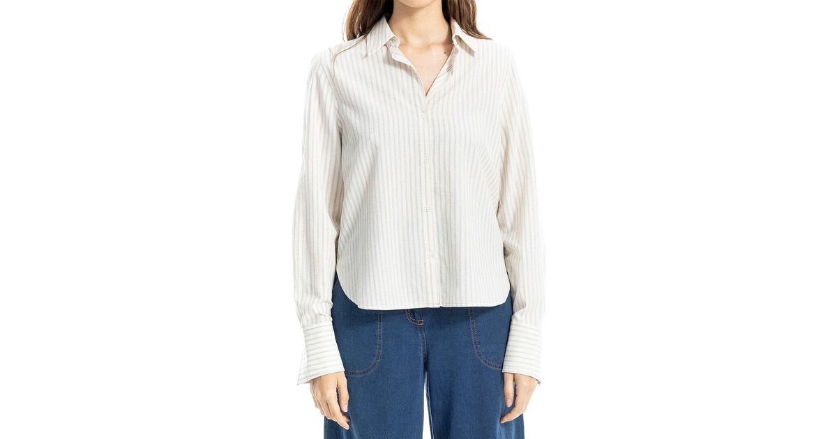 Max Studio Button Shirt in White | Lyst UK