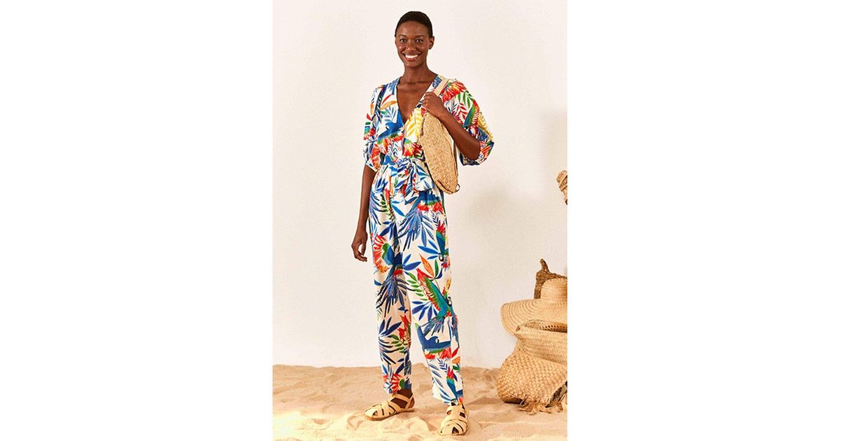 FARM Rio Macaw Wind Jumpsuit in Natural | Lyst