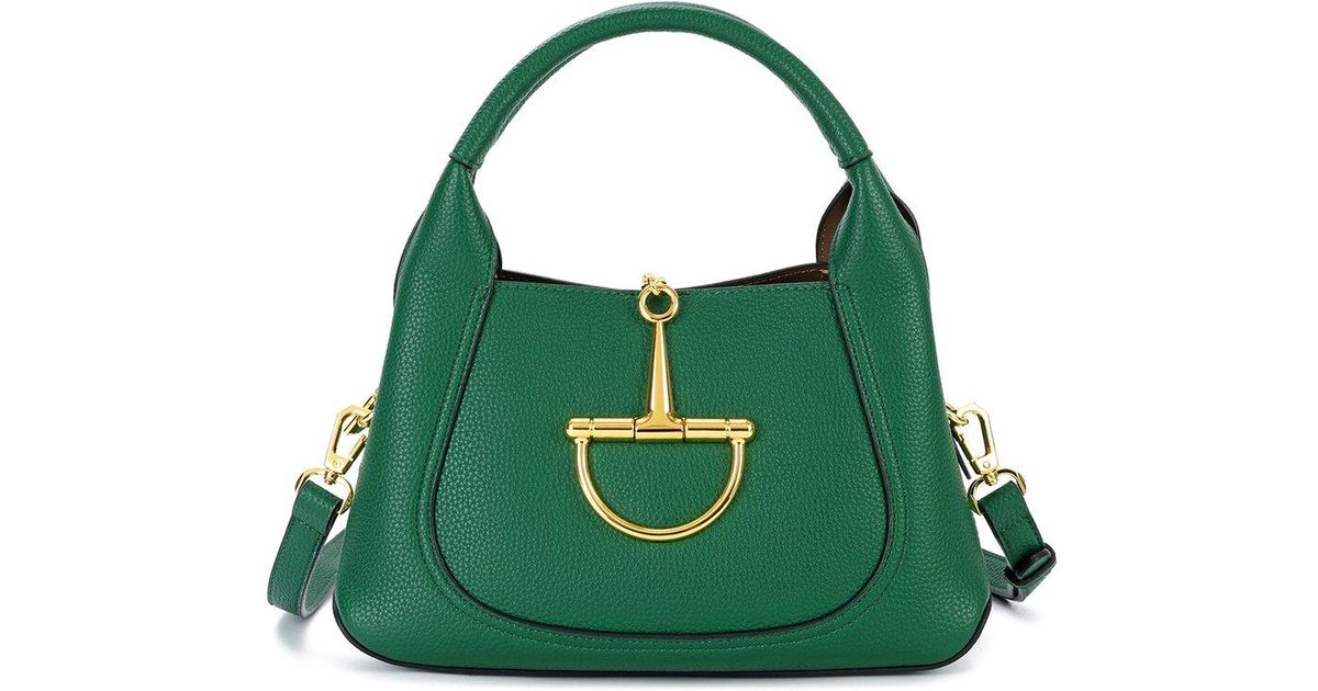 Tiffany & Fred Paris Pebbled Leather Top Handle Shoulder Bag in Green ...