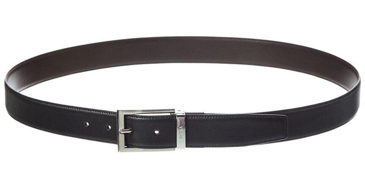 ZEGNA Zenga Logo Leather Belt in Black for Men | Lyst UK