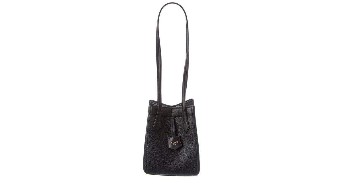 Fendi Origami Mini Leather Shoulder Bag in Black | Lyst