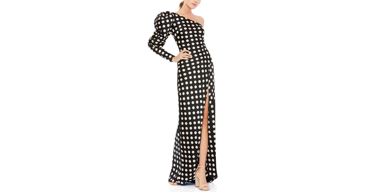 Mac Duggal Polka Dot Gown in Black | Lyst UK