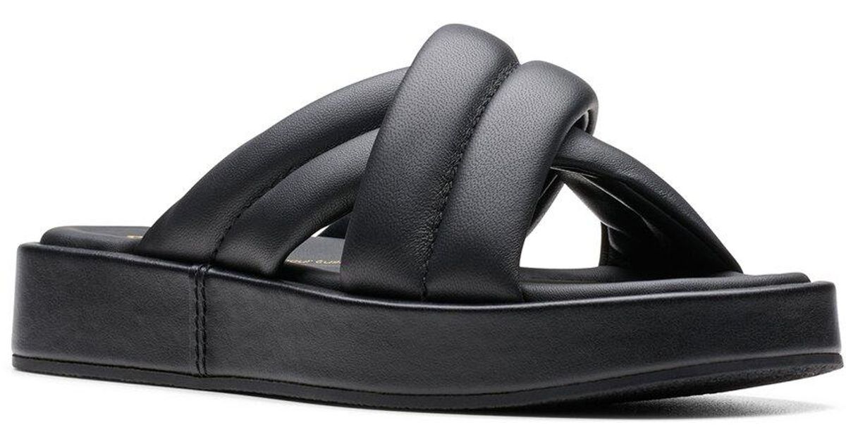 Clarks Alda Glide Leather Sandal in Brown | Lyst