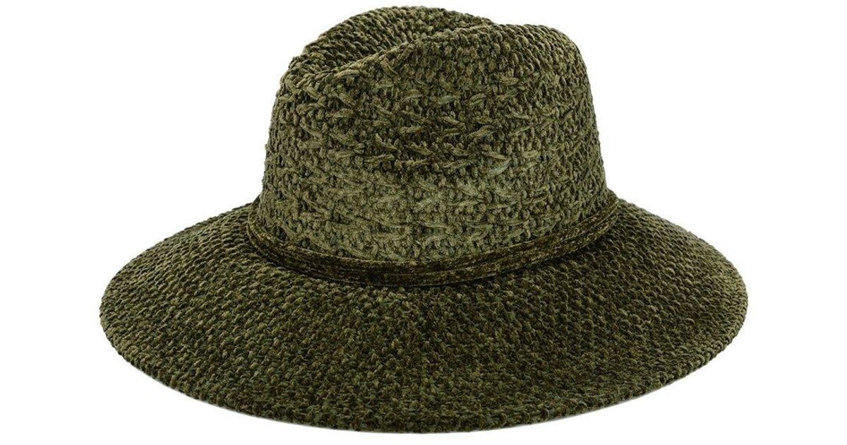 San Diego Hat Chenille Knit Wide Brim Fedora in Green | Lyst